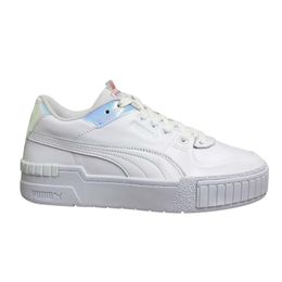 Puma Cali Sport Gl&uuml;hen wei&szlig;e Leder niedrige Schn&uuml;re -up -Womens Trainer 373083 01