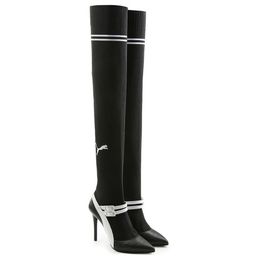 Puma x Fenty gestrickt hoch Mary Jane Heels Schwarze Damenschuhe