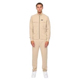 Duck and Cover - "Tames" Hoodie und Jogginghosen-Set f&uuml;r Herren, Durchgehender Rei&szlig;verschluss (Steinfarben)