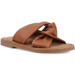 Hush Puppies Amy Weite Leder Damen Sandalen in Tan Standard