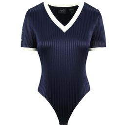Puma x Rihanna Fenty V-Ausschnitt-Jersey Damen Nackenmuskel Bodysuit in Marineblau