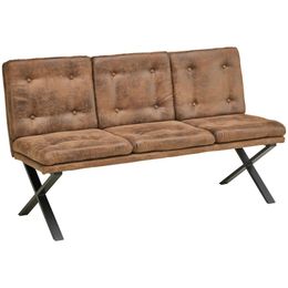 Livetastic Sitzbank, Braun, Metall, Textil, 3-Sitzer, 160x90x41 cm, Esszimmer, B&auml;nke, Sitzb&auml;nke