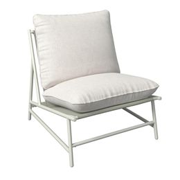 Ambia Garden Loungesessel, Hellgrau, Metall, Textil, F&uuml;llung: Polyester, Rundrohr, 70x76x87 cm, UV-best&auml;ndig, Loungem&ouml;bel, Loungesessel