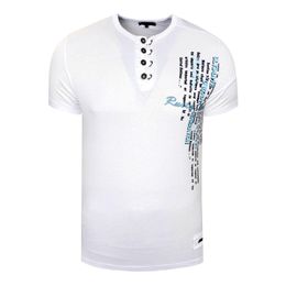 Rusty Neal Oil-Washed T-Shirt mit Knopfleiste