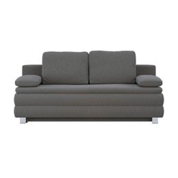 CARRYHOME Boxspringsofa, Graphit, Metall, 2-Sitzer, F&uuml;llung: Schaumstoff, 202x96x105 cm, Liegefunktion, R&uuml;cken echt, Wohnzimmer, Sofas & Couches, Schlafsofas, Schlafsofas mit Bettkasten