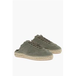 Maison Martin Margiela MM22 Gr&uuml;ne Low-Top-Sneaker aus Baumwolle mit offener R&uuml;ckseite