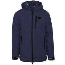 Plein Sport gepolsterte kleine kreisf&ouml;rmige Logo gebrandmarkt Marineblau Jacke