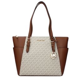 Michael Kors Beiger Leder-Schultertasche