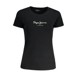 Pepe Jeans Schwarzes Baumwoll Damen T-Shirt