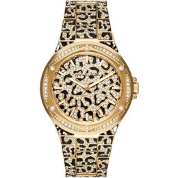Michael Kors MK7284 Animal Pav&eacute; Damenuhr - Stylisches Schwarz-Gold Design