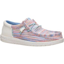 HEYDUDE Wally Funk Multi Mesh Polyester Herren Mokkasins Schuhe Egret/Multi