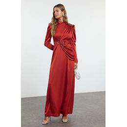 Langes, gerades, elegantes, tailliertes Abendkleid mit Hijab f&uuml;r Damen
