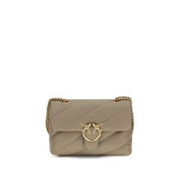Pinko Graue Kalbsleder Bos Taurus Schultertasche