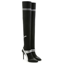 Puma x Fenty Strick Hohe Mary Jane Damen Schwarze Absatzschuhe