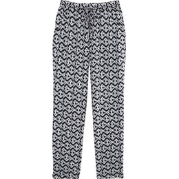 WITT Damen Schlupfhose mit Dehnbund und Bindeband, schwarz-gemustert, Gr&ouml;&szlig;e 40