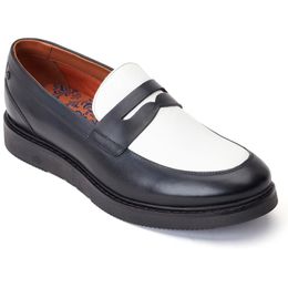 Base London Sid Leder Herrenschuhe Schwarz/Wei&szlig;