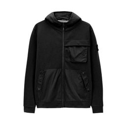 Weekend Offender - Hoodie mit durchgehendem Rei&szlig;verschluss f&uuml;r Herren, Gek&auml;mmte Baumwolle (Schwarz)