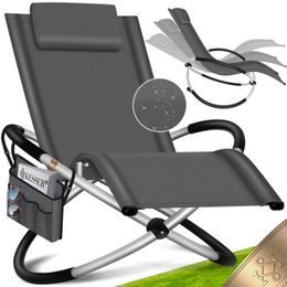 Kesser&reg; Relaxliege Liegestuhl Gartenliege Gartenstuhl Klappstuhl faltbar Schwungliege Schaukelsessel ergonomische Relaxsessel wetterfest 180 kg Belastung 174 x 78 x 89 cm