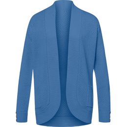 CR&Eacute;ATION L Damen Strickjacke mit breiter Rippe mittelblau Gr&ouml;&szlig;e 46