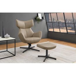 Riess Ambiente Drehbarer Sessel VOGUE taupe Kunstleder schwarze Metallbeine mit Armlehne Riess-Ambiente Industrie & Loft Modern