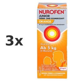 Reckitt Benckiser Deutschland GmbH 3x Nurofen Junior Fieber-u.Schmerzsaft Oran.40 mg/ml 100 ml
