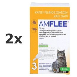 2x Amflee 50 mg Spot-on L&ouml;sung z.Auftropfen f.Katzen 3 St