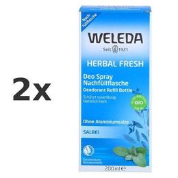 2x Weleda Herbal Fresh Deo Spray Salbei Nachf&uuml;llfla. 200 ml