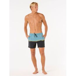 Rip Curl Badeshorts "Combine Volley" in Schwarz/ Hellblau - 44% | Gr&ouml;&szlig;e L | Herren-bademode-sport