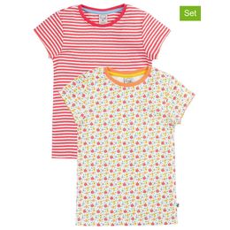 frugi 2er-Set Shirts in Rot/ Wei&szlig;/ Bunt - 48% | Gr&ouml;&szlig;e 104/110 | Kinder-oberteile