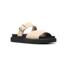 Clarks Leder-Pantoletten "Aristella" in Creme - 49% | Gr&ouml;&szlig;e 39 | Damen-pantoletten