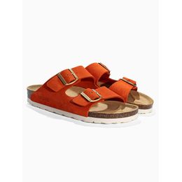 BACKSUN Leder-Pantoletten "Bali" in Orange - 56% | Gr&ouml;&szlig;e 39 | Damen-pantoletten