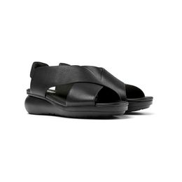 Camper Leder-Keilsandaletten in Schwarz - 56% | Gr&ouml;&szlig;e 38 | Damen-sandalen