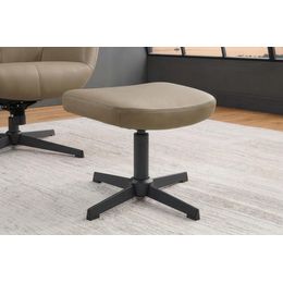 Riess Ambiente Design Hocker VOGUE 45cm taupe Kunstleder drehbar Metallbeine Fu&szlig;hocker Riess-Ambiente Industrie & Loft Modern