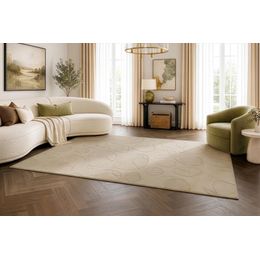 Riess Ambiente 3D Hochflor Teppich LUNA 230x160cm taupe Hoch-Tief-Effekt Indoor-Teppich Riess-Ambiente rechteckig Landhaus Modern Skandinavisch