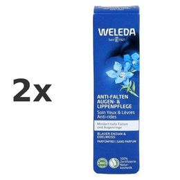 2x Weleda Anti-Falten Aug.&Lippenpfl.bl.Enz.&Edelwei. 10 ml