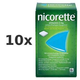 kohlpharma 10x Nicorette Kaugummi 2 mg whitemint 105 St