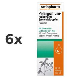 6x PELARGONIUM-ratiopharm Bronchialtropfen 50 ml