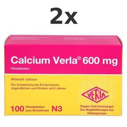 Verla-Pharm Arzneimittel GmbH & Co. KG 2x Calcium Verla 600 mg Filmtabletten 100 St