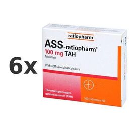 6x ASS-ratiopharm 100 mg Tah Tabletten 100 St