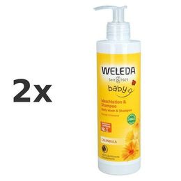 2x Weleda Calendula Waschlotion & Shampoo 400 ml