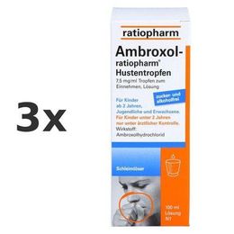3x AMBROXOL-ratiopharm Hustentropfen 100 ml