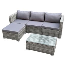 SVITA Gartenlounge, Grau, Kunststoff, 5, rechteckig, Loungem&ouml;bel, Gartenlounge-Sets
