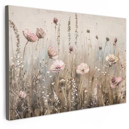 MuchoWow Leinwandbild, Beige, Textil, Kiefer, Abstrakt, Rechteckig, 120x80 cm, FSC 100%, gerahmt, Bilder und Zubeh&ouml;r, Wandbilder, Leinwandbilder
