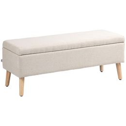 HOMCOM Truhenbank, Beige, Kunststoff, 39x45x110 cm, Esszimmer, B&auml;nke, Sitzb&auml;nke