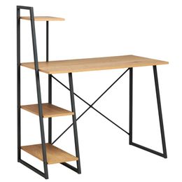 Mid.you Schreibtisch, Schwarz, Eiche, Metall, Holzwerkstoff, rechteckig, Flachrohr, 102x117x50 cm, Bsci, Arbeitszimmer, Schreibtische, B&uuml;rotische