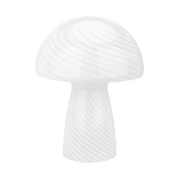 Novel Tischleuchte Boise, Wei&szlig;, Glas, Streifen,Streifen, rund,rund, 28 cm, RoHS, CE, Schnurschalter, Lampen & Leuchten, Innenbeleuchtung, Leuchten nach R&auml;umen, Schlafzimmerlampen