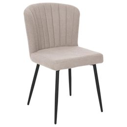 Livetastic Vierfussstuhl, Taupe, Holz, Metall, Textil, Pappel, Sperrholz, Rundrohr, 52x82x60 cm, Esszimmer, St&uuml;hle, Esszimmerst&uuml;hle