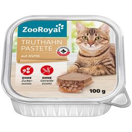 ZooRoyal Truthahnpastete auf Aspik Katzen-Nassfutter ohne Getreide und Zucker 16x100g