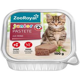 ZooRoyal Junior Pastete mit Rind Katzen-Nassfutter ohne Getreidezusatz 16x100g