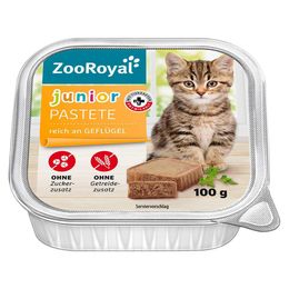 ZooRoyal Junior-Pastete reich an Gefl&uuml;gel Katzen-Nassfutter ohne Getreide 16x100g